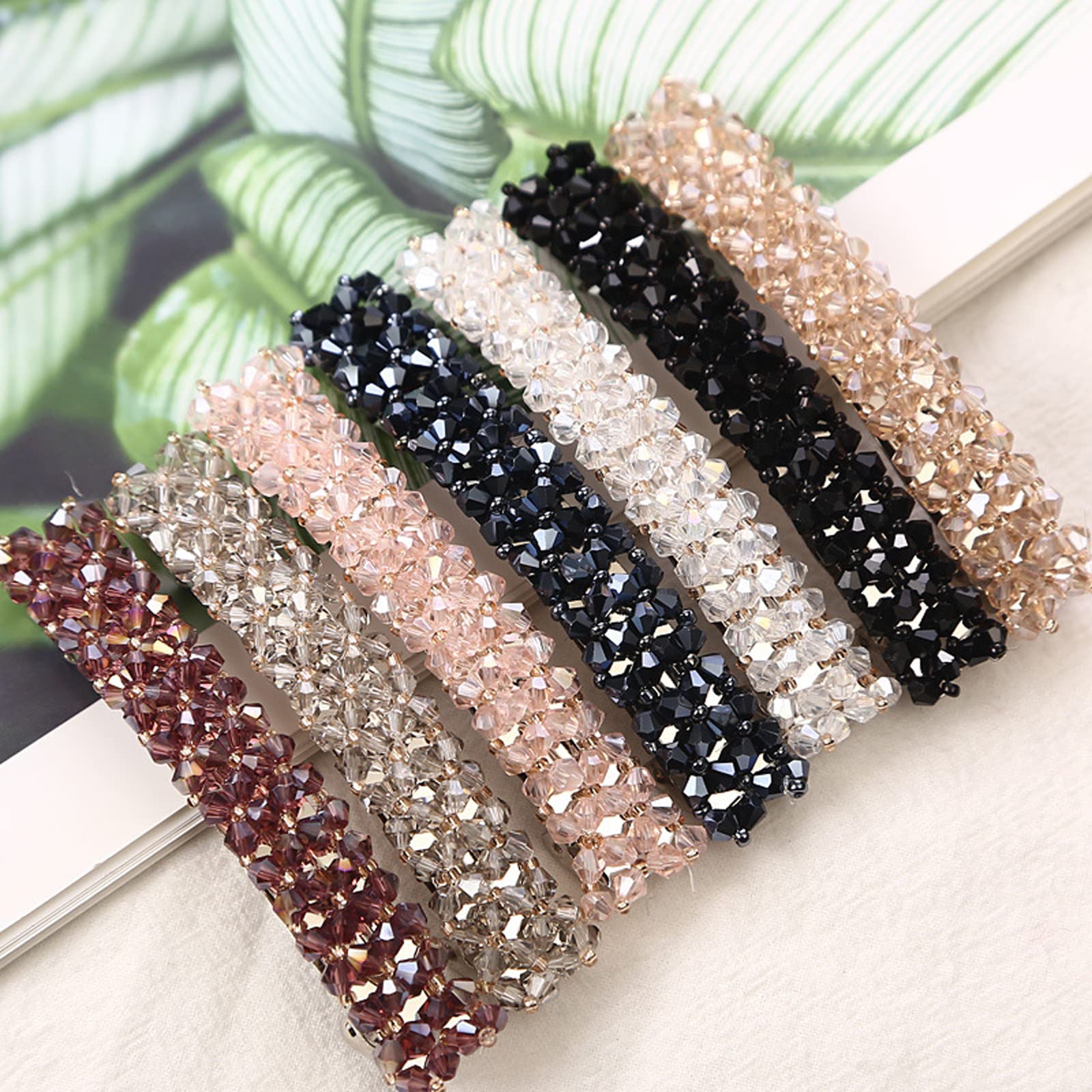 Jakeni Elegant Hair Clips Fashion Hair Barrettes for Women and Girls, Sparkly Glitter Rhinestones Flowers Hairpin French Style Hairclips Vintage Hair Accessoires for Women