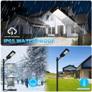 Solar Street Light,200W Solar Street Lights Outdoor Dusk to Dawn with Motion Sensor IP65 Waterproof Led Solar Outdoor Lights Remote Control for Yard,Garden,Street,Parking lot,etc.