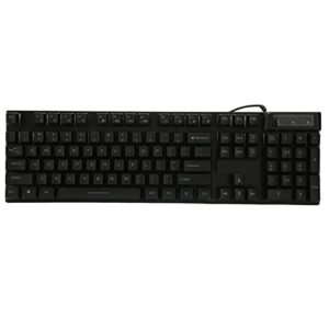 gaming keyboard, 104 keys wired ergonomics design thickened low base mechanical keyboard for home for gaming for office(h600 black characters-single keyboard)