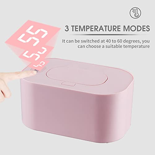 USB Baby Wipe Warmer, Baby Wet Wipes Dispenser, 3 Temperature Modes, Evenly Overall Heating, Silence, Large Capacity Portable Diaper Wipe Warmer for Home Car Travel