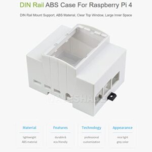 Waveshare DIN Rail ABS Case for Raspberry Pi 4 Large Inner Space Injection Moduling