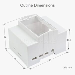 Waveshare DIN Rail ABS Case for Raspberry Pi 4 Large Inner Space Injection Moduling