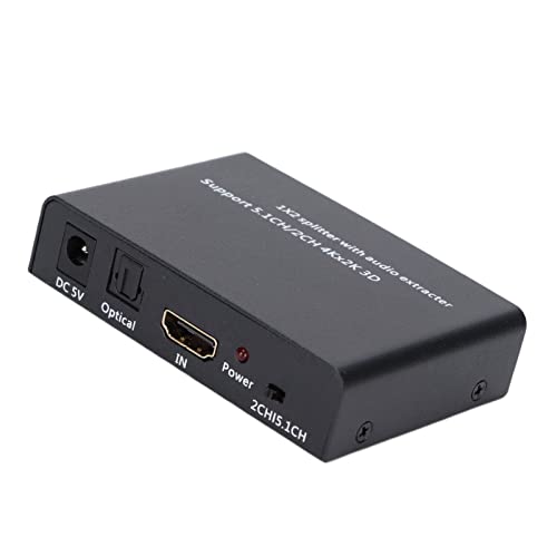 Audio Converter, DAC Chip Black Easy To Install Iron Box 4K HD Multimedia Interface Splitter for HDTV