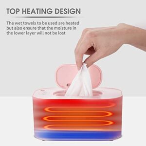 USB Baby Wipe Warmer, Baby Wet Wipes Dispenser, 3 Temperature Modes, Evenly Overall Heating, Silence, Large Capacity Portable Diaper Wipe Warmer for Home Car Travel