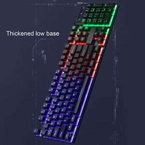 Gaming Keyboard, 104 Keys Wired Ergonomics Design Thickened Low Base Mechanical Keyboard for Home for Gaming for Office(H600 Black Characters-Single Keyboard)