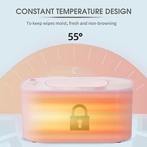 USB Baby Wipe Warmer, Baby Wet Wipes Dispenser, 3 Temperature Modes, Evenly Overall Heating, Silence, Large Capacity Portable Diaper Wipe Warmer for Home Car Travel