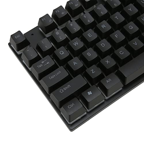 Gaming Keyboard, 104 Keys Wired Ergonomics Design Thickened Low Base Mechanical Keyboard for Home for Gaming for Office(H600 Black Characters-Single Keyboard)