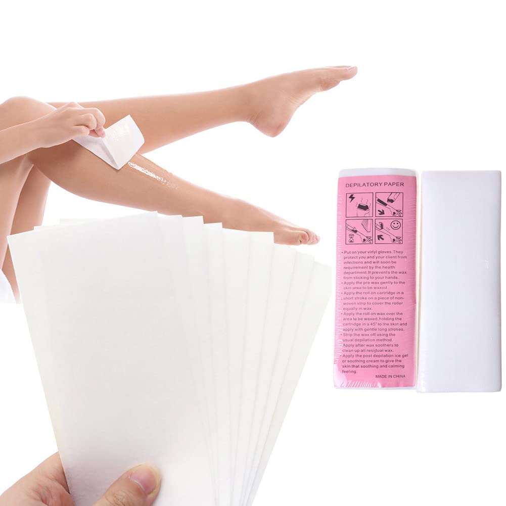 100PCS Professional Non Woven Hair Removal Wax Paper Body and Facial Wax Strips Epilator 8x3inch for Lady Women Men