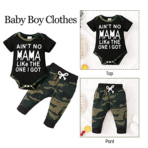 NZRVAWS Baby Boy Clothes 0-3 Months Newborn Boy Outfits Infant Boy Bodysuit Pants Set Baby Boy's Clothing Summer Clothes