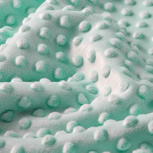 DaysU Silky Micro Soft Plush Baby Blankets for Boys with Print Animal Pattern and Soothing Raised Dots, Double Layer Bed Throws for Baby Crib, Jungle, Green, 30x40 Inches