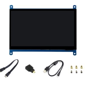 for Raspberry Pi 7inch HDMI LCD (C) Rev4.1, 7" 1024×600 Capacitive Touch Screen IPS Display Monitor for Raspberry Pi 4B/3B+/3B/2B/B+/A+/Zero W/WH/BeagleBone Black/Banana Pi, PC Windows 10/8.1/8/7