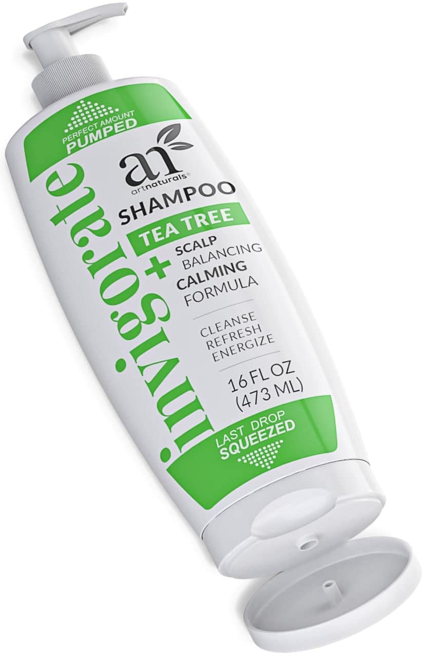 Artnaturals Tea Tree Shampoo - Patented Dual Dispensing Bottle -16 Fl Oz / 473ml - Get every last drop Sulfate Free – With 100% Pure Therapeutic Tea Tree Essential Oil for Itchy Scalp