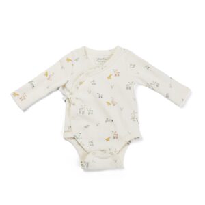 pehr front tie kimono one-piece just hatched / 0-3 mos, multi