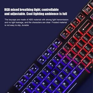 Gaming Keyboard, 104 Keys Wired Ergonomics Design Thickened Low Base Mechanical Keyboard for Home for Gaming for Office(H600 Black Characters-Single Keyboard)