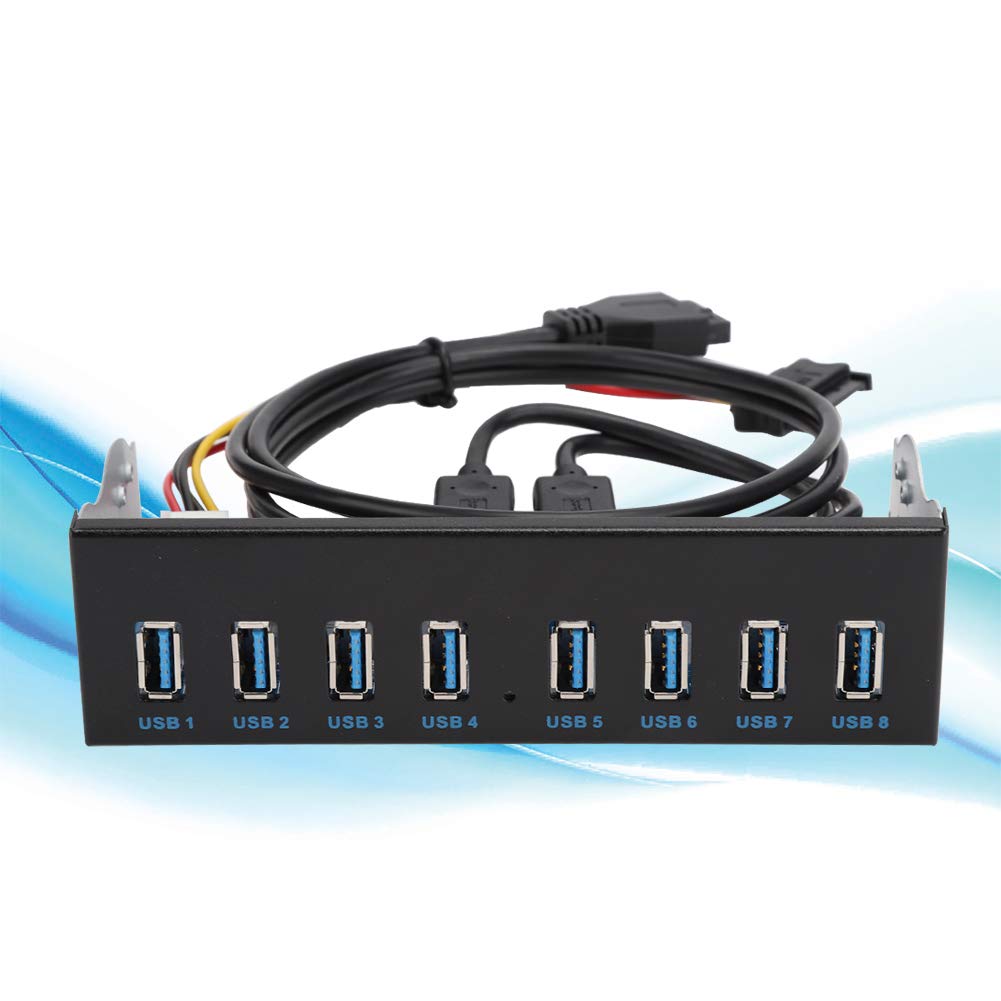 Front Panel USB 3.0 Hub 8 Port,19 Pin to 8 Port USB 3.0 Hub for PC, 8 Ports Hub Optical Drive Extension Front Panel Adapter for PC Computer Case Front Bay