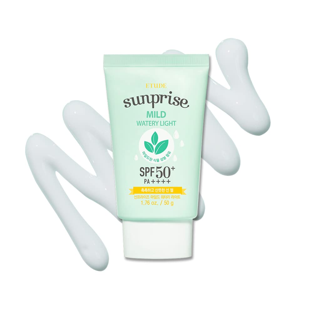 ETUDE Sunprise Mild Weightless Watery Light Texture SPF50+/PA+++ 1.7 fl. Oz (50ml) (21AD) | Light Moisturizing Sunblock for Sensitive Skin | Korean Skin Care