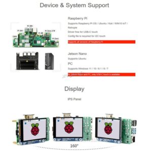 2.8inch HDMI IPS Capacitive LCD Display (H) Resolution 480×640 Adjustable Brightness Fully Laminated Screen Monitor Supports Raspberry Pi 5 4 3 B B+ and AI PC Windows 11/10 / 8.1/8 / 7 @XYGStudy