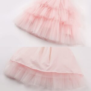 First Birthday Outfits for Baby Girl,Toddler Girls Fancy Tulle Flower Girl Tutu Dress for Wedding Guest 1st Birthday Photoshoot Blush Pink