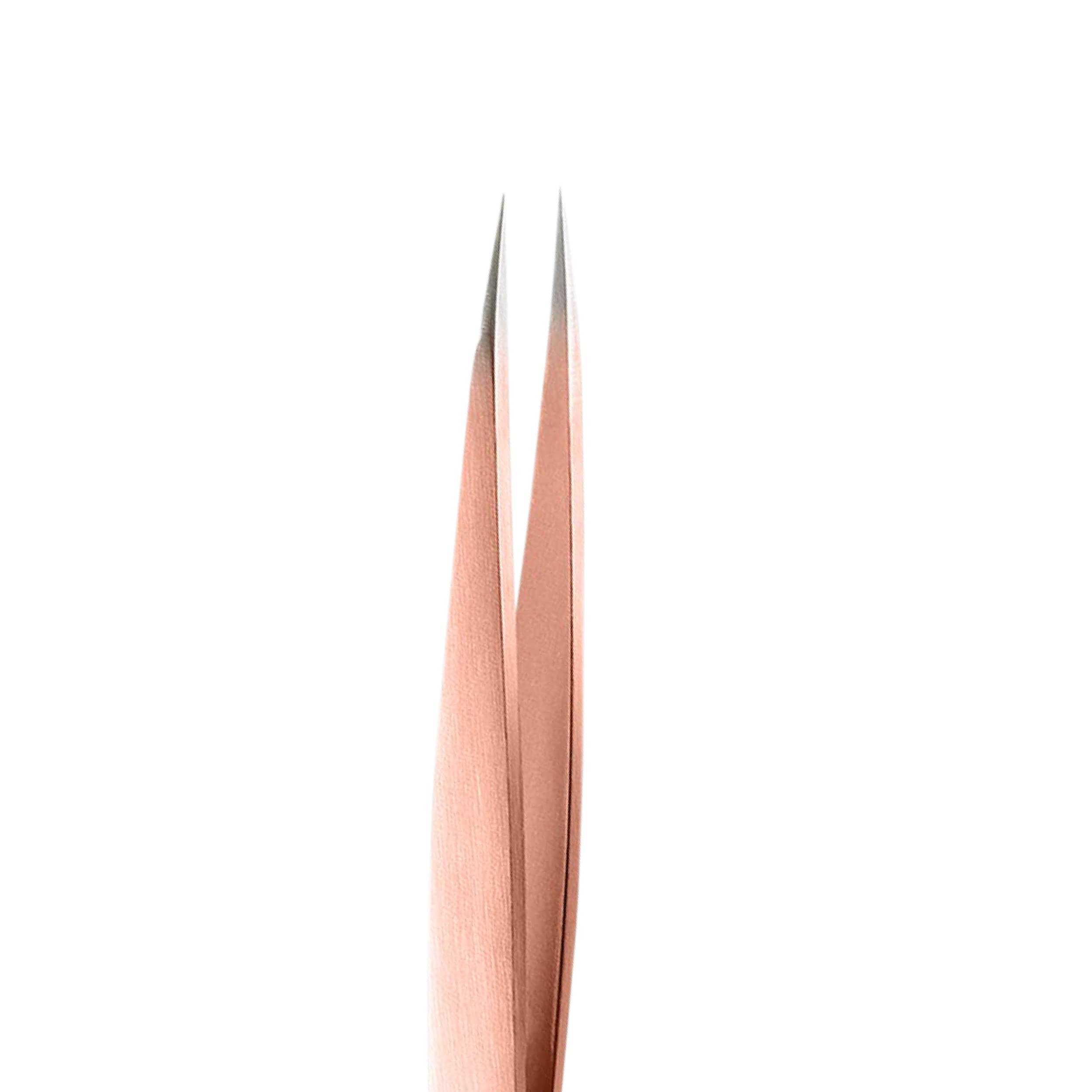 Rubis Stainless Steel Pointed Tweezers for Precise Eyebrows and Hair Removal, 1K003RG, Red Gold,Rubis Switzerland Swiss Made World Renowned Precision