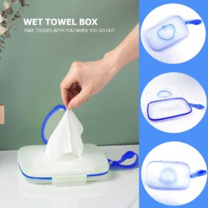 DOERDO Portable Baby Wipe Dispenser Wet Wipe Box, Baby Wipe Holder with Lid, Tissue Case for Keeps Baby Wipe Fresh and Safe