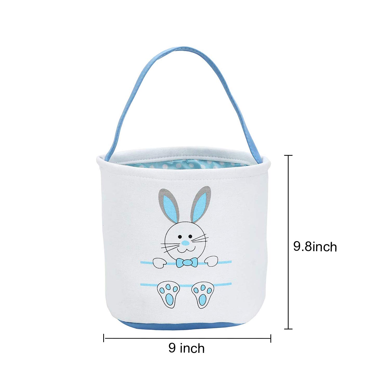 Easter Bunny Basket Bags Rabbit Canvas Toys Bucket Tote Storage Gifts Candies Handbag for Kids