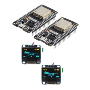 devit v1 esp32-wroom-32 + 0.96" blue&yellow i2c oled module