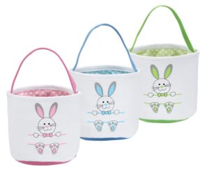 easter bunny basket bags rabbit canvas toys bucket tote storage gifts candies handbag for kids