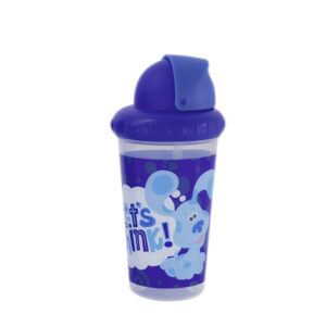 Toddler Sippy Cups for Boys | 10 Ounce Blue’s Clues Sippy Cup Pack of Two with Straw and Lid | Durable Blue Leak Proof Travel Water Bottle for Toddlers