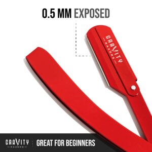 Professional Straight Razor - Minimal Exposure Straight Razor Kit with 10 Gravity Premium Blades, .5mm Exposed (Old Testament)