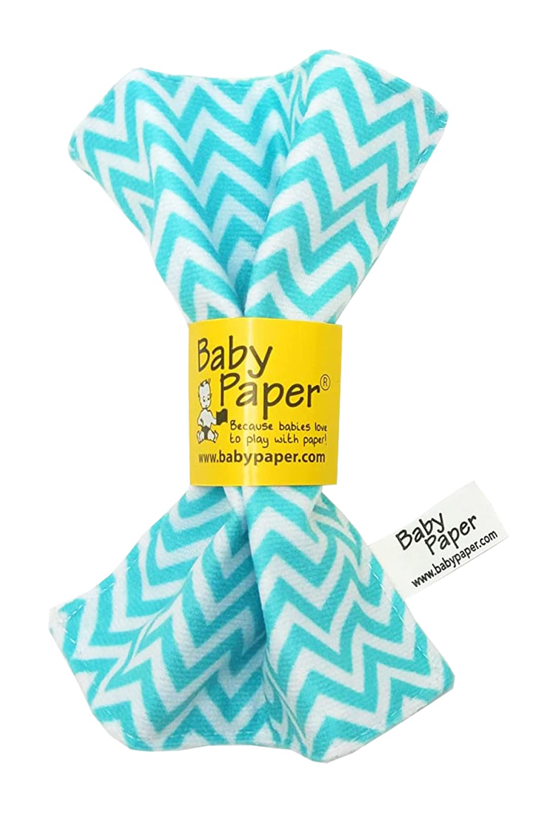 Baby Paper Original Crinkle Sensory Toy | Black and White Zig Zag and Turquoise Zig Zag 2-Pack | Crinkle Paper for Babies | Sensory Baby Toys