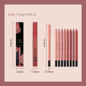 KISSIO Lip Liner,Creamy Lip Liner Pencil,Long Lasting Lip Liner with Sharpener,Matte Finish,Smooth and Soft,Non-Dry,Easy to Use,Cruelty free,0.02 oz,07 Daejeeling