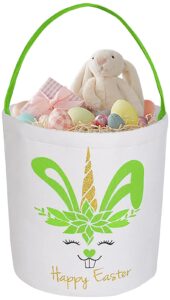 kids easter bunny basket canvas egg candy bags cotton rabbit buckets gifts