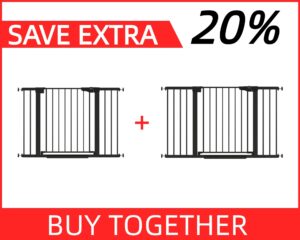 cumbor 46 &51.5-inch baby gate extra wide, easy walk thru dog gate for the house, auto close baby gates for stairs, doorways