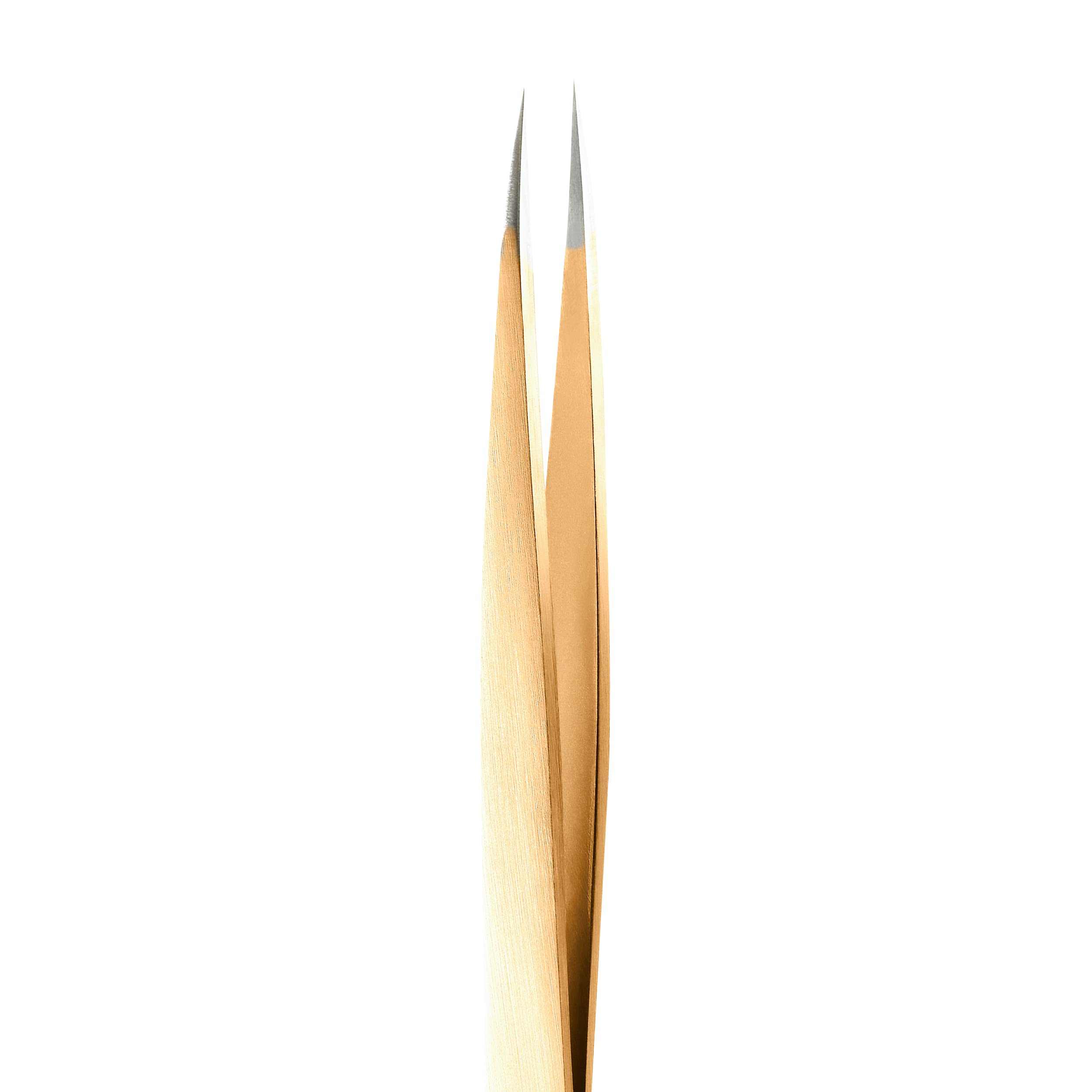 Rubis Stainless Steel Pointed Tweezers for Precise Eyebrows and Hair Removal, 1K003, Made in Switzerland, Gold