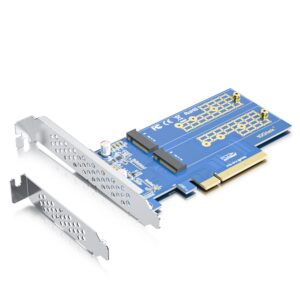 10gtek 2-port m.2 nvme adapter m-key, pcie x8 gen3. requires motherboard bios support for bifurcation