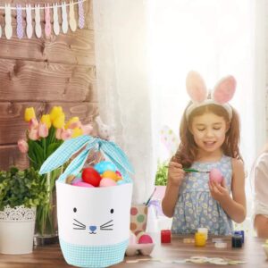 Easter Bunny Basket Bags Rabbit Canvas Toys Bucket Tote Storage Gifts Candies Handbag for Kids