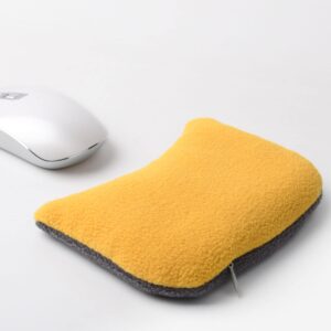 large mouse wrist rest bean bag, ergonomic mouse support pad filled ergo beads for computer, laptop, pc gaming, yellow