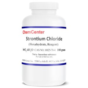 strontium chloride , hexahydrate, reagent acs, high purity, 100 grams