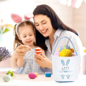 Easter Bunny Basket Bags Rabbit Canvas Toys Bucket Tote Storage Gifts Candies Handbag for Kids