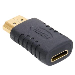 clavoop hdmi to mini hdmi adapter, mini hdmi female to hdmi male connector support 3d 4k 1080p -1 pack