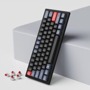 Keychron V4 Wired Custom Mechanical Keyboard, 60% Layout QMK/VIA Programmable with Hot-swappable Keychron K Pro Red Switch Compatible with Mac Windows Linux Carbon Black (Non-Transparent)