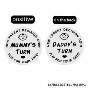 Yudasheng New Mom Gifts for Women Decision Coin New Dad Gift for Expecting to Be First Time Moms Daddy Pregnancy Mothers Wife Birthday Baby Parent Funny Present Set Double-Sided Silver