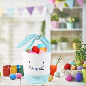 Easter Bunny Basket Bags Rabbit Canvas Toys Bucket Tote Storage Gifts Candies Handbag for Kids