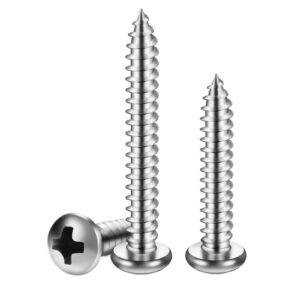 #8 x 2 Pan Head Self Tapping Screw, Pan Head Sheet Metal Screws Wood Screws, Stainless Steel 304 (18-8), 50 Pack