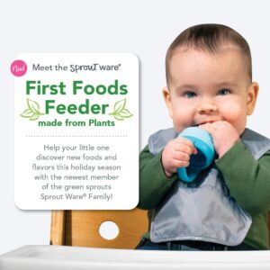 green sprouts Sprout Ware Plant-Plastic First Foods Feeder Made from Plants, Encourages Self-Feeding, Soft Silicone Bulb, Green