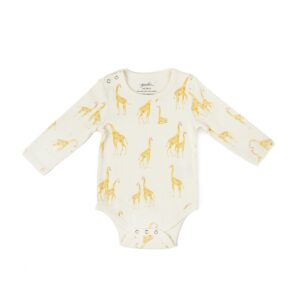 pehr shoulder snap one-piece giraffe / 0-3 mos., marigold