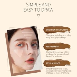 Highlight Contour Stick, 2 in 1 Body Makeup Shading Stick, Face Highlighters Sticks, Concealer Contour Highlighter Stick,Cruelty Free Makeup,double-end face concealer contouring sticks cream (01#Lvory+Dark Brown)