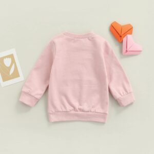 Toddler Baby Boy Girl Crewneck Sweatshirt Top,Infant Love You More Shirt,Unisex Baby Valentine 's Day Clothes (B Pink, 3-4 Years)