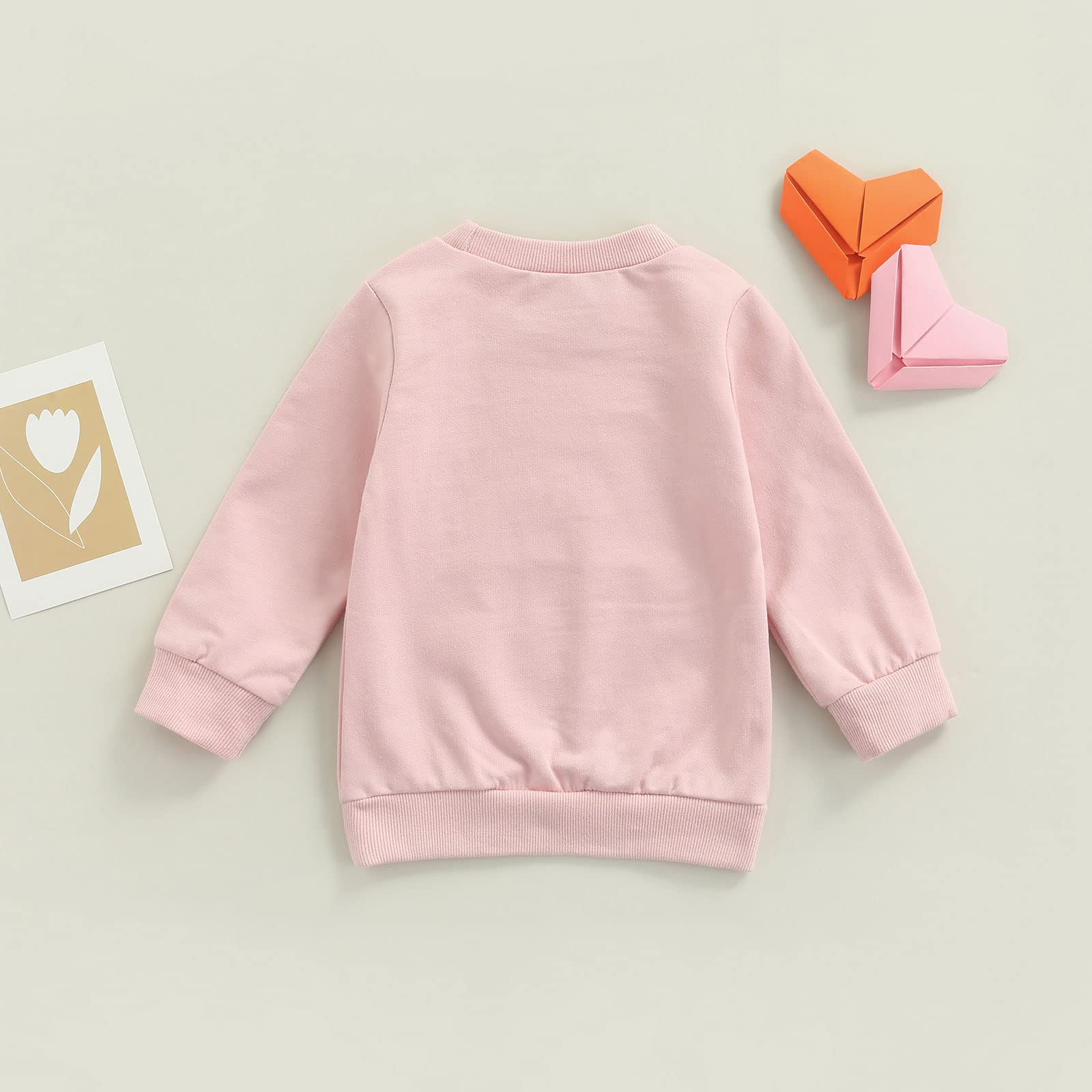 Toddler Baby Boy Girl Crewneck Sweatshirt Top,Infant Love You More Shirt,Unisex Baby Valentine 's Day Clothes (B Pink, 3-4 Years)