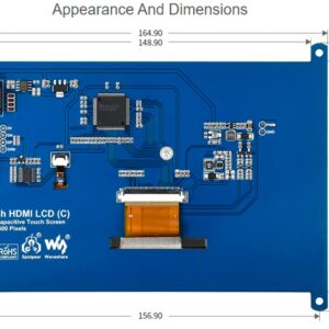 for Raspberry Pi 7inch HDMI LCD (C) Rev4.1, 7" 1024×600 Capacitive Touch Screen IPS Display Monitor for Raspberry Pi 4B/3B+/3B/2B/B+/A+/Zero W/WH/BeagleBone Black/Banana Pi, PC Windows 10/8.1/8/7